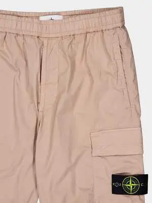 Stone Island Stretch Cotton Cargo Trousers - Beige