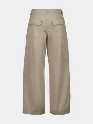 Balenciaga Cotton Twill Workwear Pants - Beige