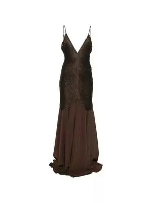 BLESS Nostalgia Maxi Dress - Brown