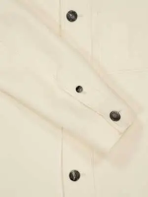 AMI Paris Boiled Wool Buttoned Jacket - Cream