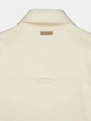 AMI Paris Boiled Wool Buttoned Jacket - Cream