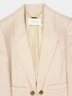 Zimmermann Hypnotic Cropped Wool Blazer - Cream