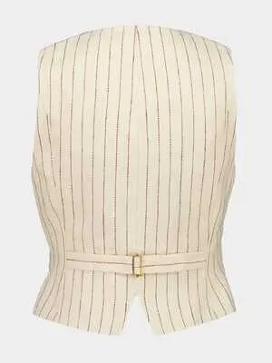 Zimmermann Pinstripe Linen Vest - Cream