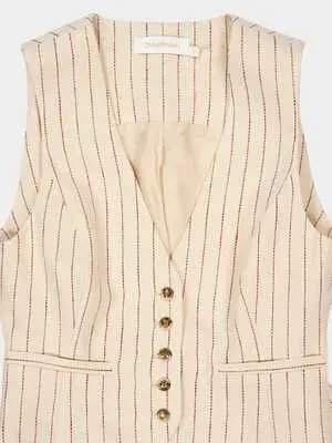 Zimmermann Pinstripe Linen Vest - Cream