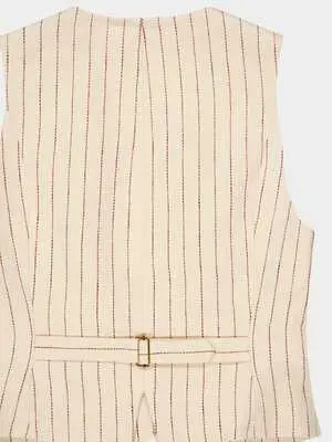 Zimmermann Pinstripe Linen Vest - Cream