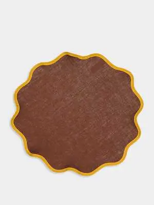 La DoubleJ Set Of 2 Cloud Linen Placemats - Brown