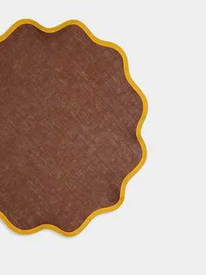La DoubleJ Set Of 2 Cloud Linen Placemats - Brown