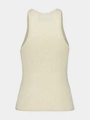 Alanui Cashmere-cotton Ribbed Tank Top - Cream