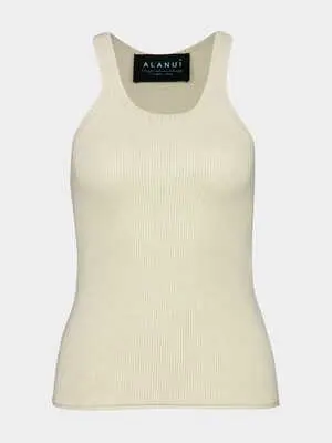Alanui Cashmere-cotton Ribbed Tank Top - Cream