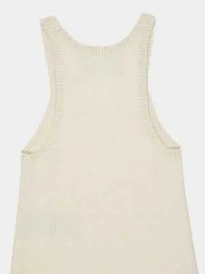 Alanui Cashmere-cotton Ribbed Tank Top - Cream