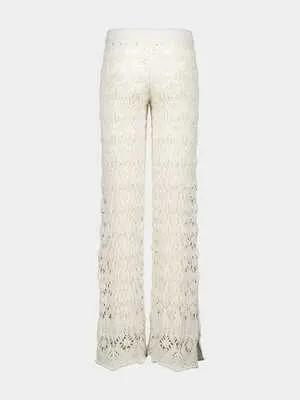 Alanui Openwork Knit Flared Pants