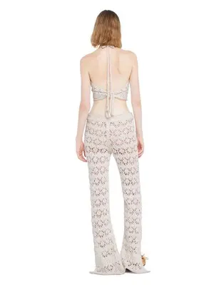 Alanui Openwork Knit Flared Pants