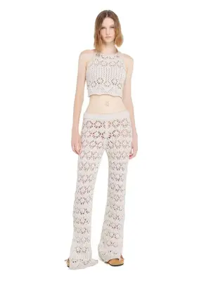 Alanui Openwork Knit Flared Pants