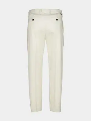 TOM FORD Ivory Brushed Cotton Drill Chino
