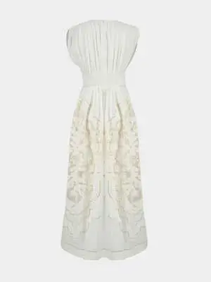Zimmermann Daylight Waisted Linen Maxi Dress - Cream
