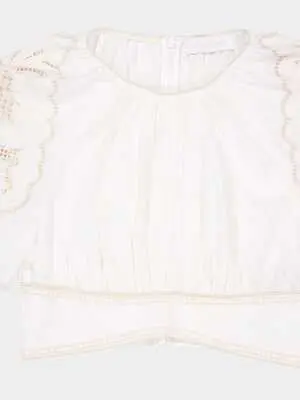 Zimmermann Daylight Embroidered Linen Bodice - Cream