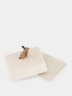 QUAIL CERAMICS Hand-painted Hare Butter Dish