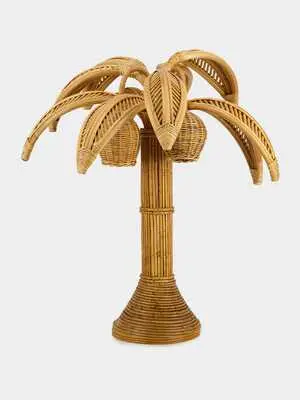 SANTANO Coconut Tree Lamp In Rattan - Gold