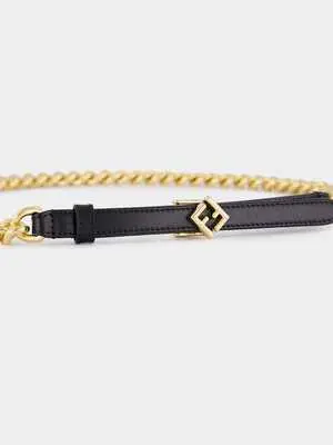 Fendi Ff Diamonds Chain Belt - Gold