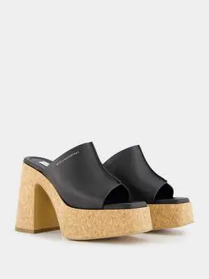 Stella McCartney Skyla Cork Platform Mule 110mm Sandals - Brown