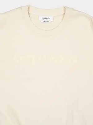 Alexander McQueen Flocked Logo Sweatshirt - Cream