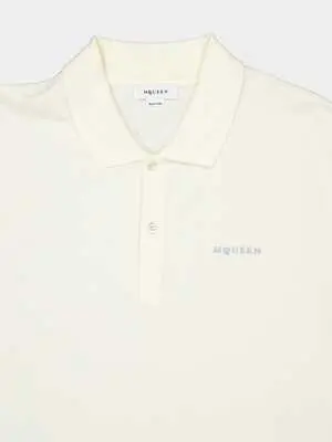 Alexander McQueen Ivory Logo Polo Shirt - Cream