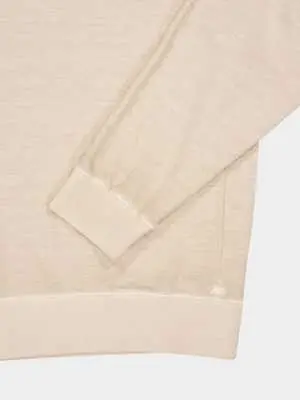 120% Lino Safari Soft Linen Sweater - Cream