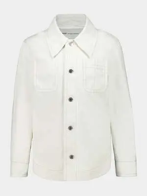 AMI Paris Cotton Worker Buttoned Jacket - Cream