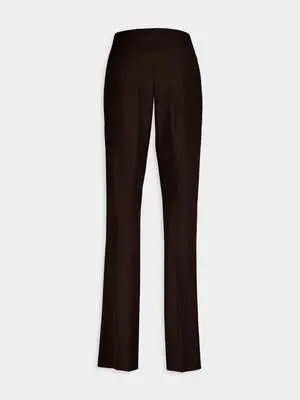FERRAGAMO Wool Pleated Trousers - Brown