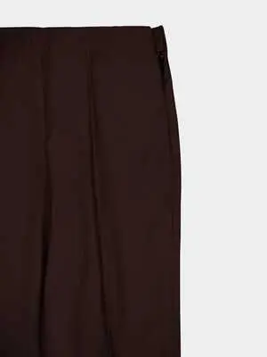 FERRAGAMO Wool Pleated Trousers - Brown