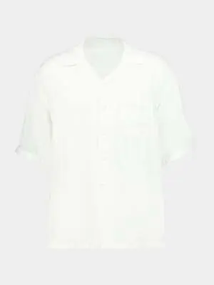 120% Lino Butter Short-sleeve Linen Shirt - Cream