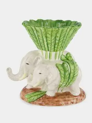 LES-OTTOMANS Jungle Elegance Elephant Basket - Brown