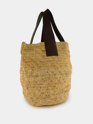 SENSI STUDIO El Viajero Straw And Leather Handbag - Brown