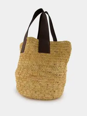 SENSI STUDIO El Viajero Straw And Leather Handbag