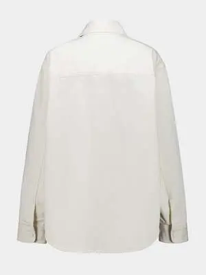 AMI Paris Cotton Knitted De Coeur Overshirt - White