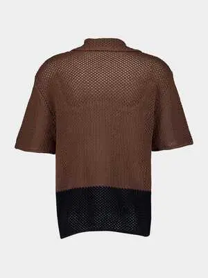 Commas Two-tone Crochet Polo Shirt