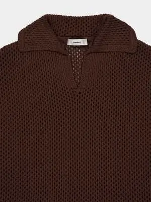 Commas Two-tone Crochet Polo Shirt