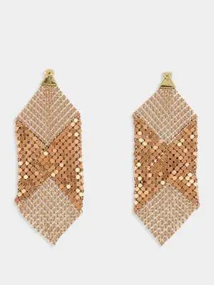 Rabanne Copper Chainmail Dangle Earrings - Brown
