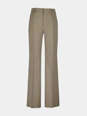 AMI Paris Flare Fit Trousers - Brown