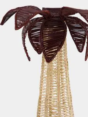 Coro Cora Burgundy Palm Tree Iraca Large Candle Holder - Brown
