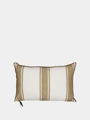 Maison De Vacances Vice Versa Embroidered Canvas Cyclades Cushion - Brown