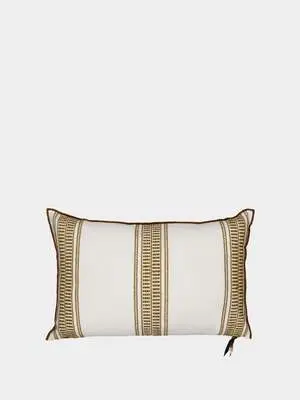 Maison De Vacances Vice Versa Embroidered Canvas Cyclades Cushion - Brown