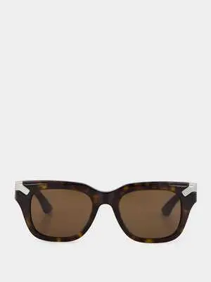 Alexander McQueen Havana Punk Rivet Square Sunglasses - Brown