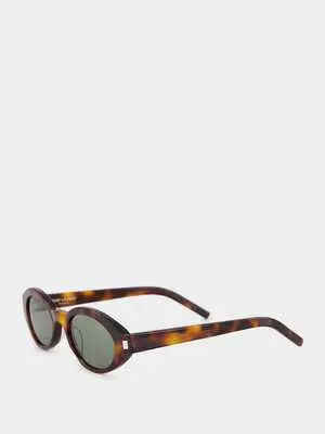 Saint Laurent Sl 567 Rounded Cat-eye Sunglasses - Brown