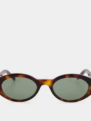 Saint Laurent Sl 567 Rounded Cat-eye Sunglasses - Brown
