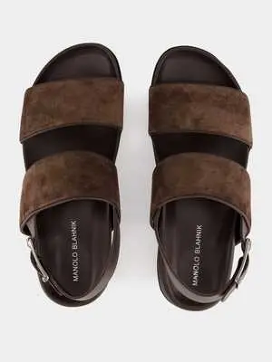 Manolo Blahnik Golby Suede Fussbett Sandals