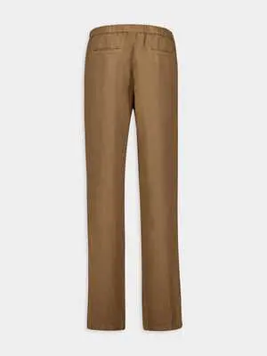 Boglioli Tailored Linen Trousers - Brown