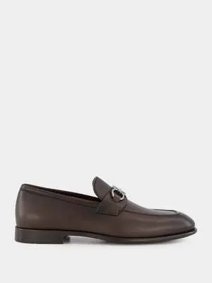 FERRAGAMO Testa Di Moro Loafer With Gancini Ornament - Brown