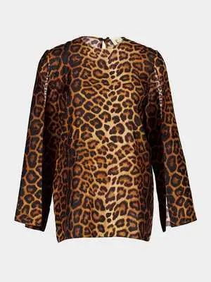 PAULA Acorus Junglito Print Silk Blouse