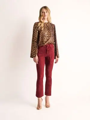 PAULA Acorus Junglito Print Silk Blouse
